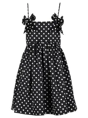 GANNI Polka Dot Mini Dress - Black