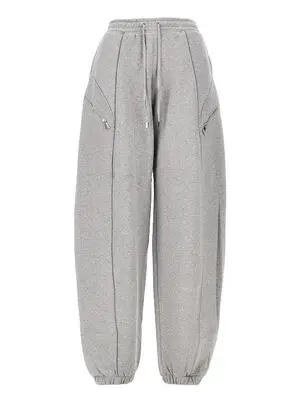 Attico Mélange Cotton Jogging Pants - Gray