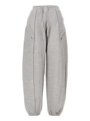 Attico Mélange Cotton Jogging Pants - Gray