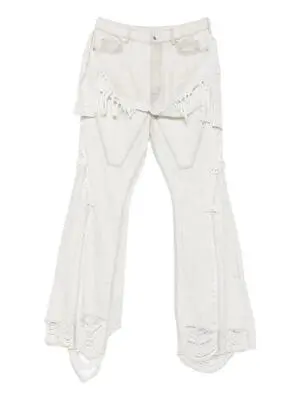 Rick Owens Denim Wide-leg Jeans - White