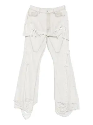 Rick Owens Denim Wide-leg Jeans - White