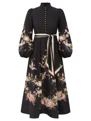 Zimmermann Valiant Button Midi Dress - Multicolor