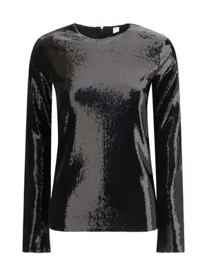 TOTEME Long-sleeved Sequin Top - Black