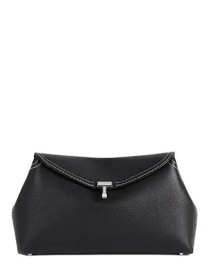 TOTEME T-lock Grain Clutch - Black