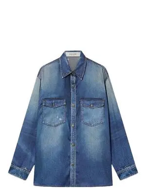 GOLDEN GOOSE Oversized Denim Effect Shirt - Blue