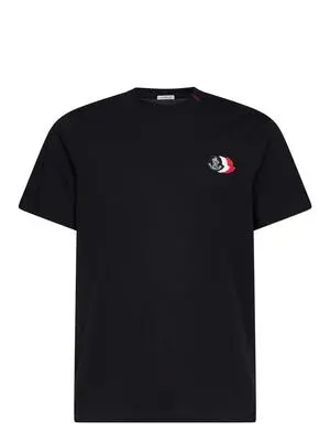 Moncler Black Cotton Jersey Logo T-shirt - Multicolor
