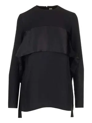 TOTEME Satin Crepe Top - Black