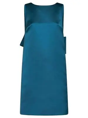 Max Mara Taffeta Short Dress With Bow - Multicolor