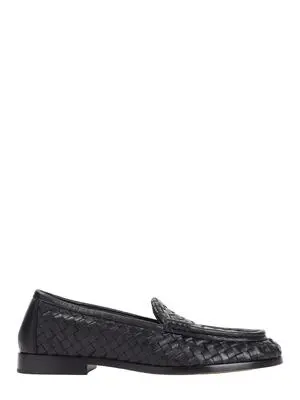 Bottega Veneta Silenzio Supple Intrecciato Loafer - Black