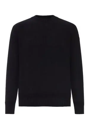 Moncler Logo Patch Cotton Sweater - Black