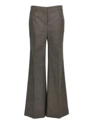 Stella McCartney Houndstooth Flared Wool Trousers - Gray