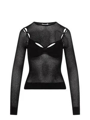 Off-White Net Arrow Bralette Top - Black