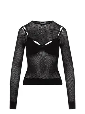 Off-White Net Arrow Bralette Top - Black