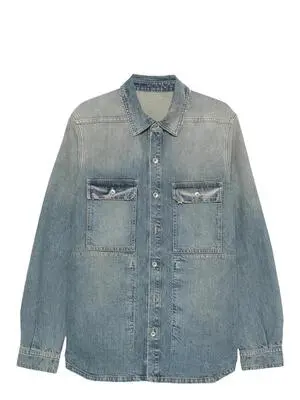 Rick Owens Washed Indigo Denim Jacket - Blue