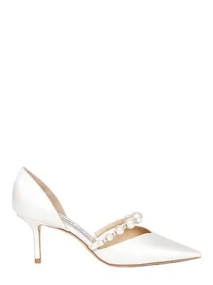 JIMMY CHOO Ivory Satin Aurelie 65 Pumps - Multicolor
