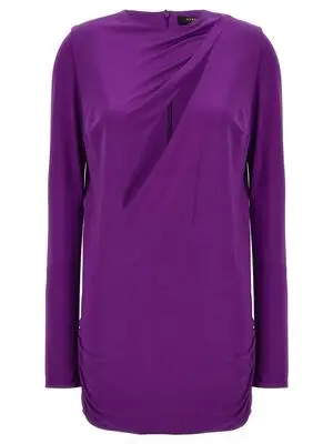 Versace Cut Out Jersey Dress - Purple