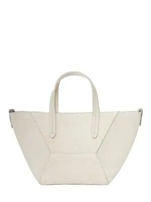Brunello Cucinelli Brunello Cucinelli Women Mini Suede Bag With Shoulder Strap Cream
