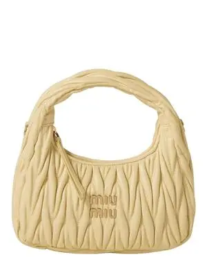 Miu Miu Wander Hobo Bag In Quilted Nappa - Multicolor