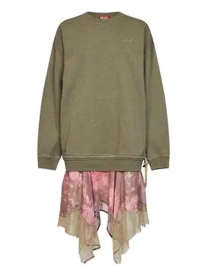DIESEL® D-orely Sweatshirt Dress With Chiffon Skirt - Multicolor