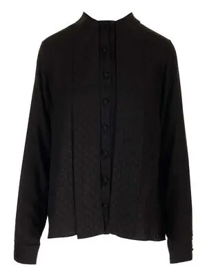 Palm Angels Monogram Silk Blouse - Black