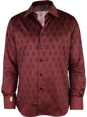 BILLIONAIRE Ls Milano All Over Shirt - Red