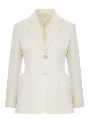 Max Mara Single-breasted Linen Jacket - Cream