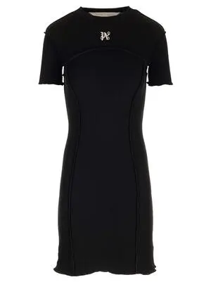 Palm Angels Monogram Mini Dress - Black