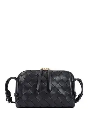 Bottega Veneta Leather Concert Bag - Black
