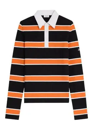Celine Striped Cotton Jersey Polo - Multicolor