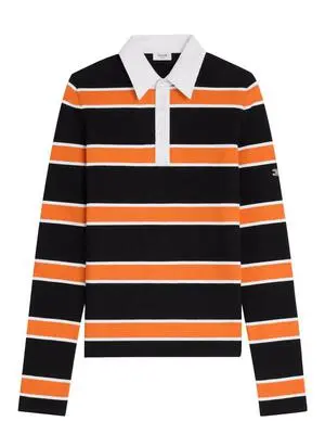 Celine Striped Cotton Jersey Polo - Multicolor