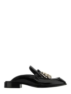 Loewe Leather Edge Slippers - Black