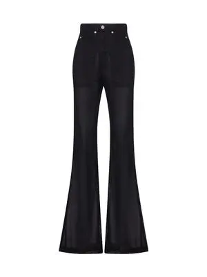 Rick Owens RICK OWENS Bolan Bootcut Semi-Transparent Pants Black