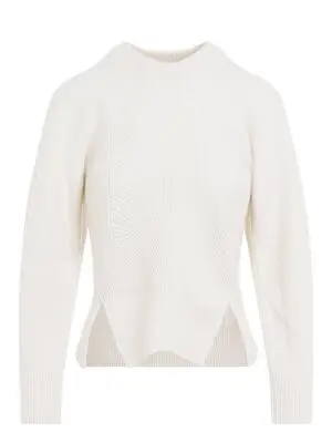 Alexander McQueen Chevron Cashmere Pullover - White