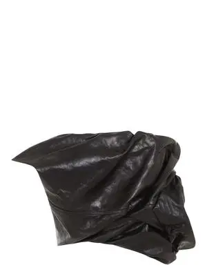 Rick Owens Calf Leather Draper Bustier Top - Black