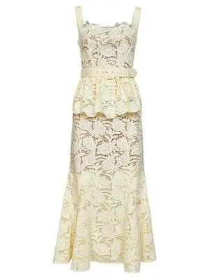 SELF-PORTRAIT Macramé Lace Midi Dress - Multicolor