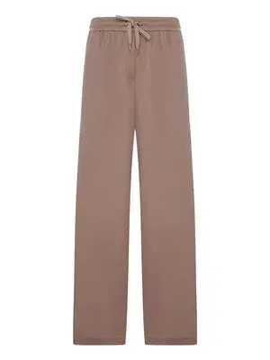 Brunello Cucinelli Wide Leg Trousers With Drawstring - Multicolor