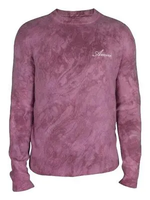 Amiri Cashmere Blend Tie & Dye Crewneck Sweater - Pink