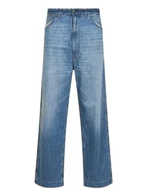 MAISON MARGIELA Medium Vintage Blue Denim Wide-leg Jeans - Multicolor