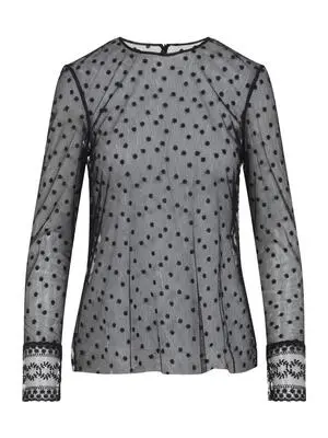 Alberta Ferretti Polka-dot Tulle Top - Black