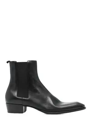 Saint Laurent Leather Chelsea Boot - Black