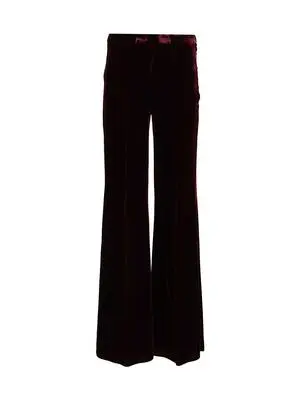 FORTE_FORTE Smooth Velvet Flared Trousers - Multicolor