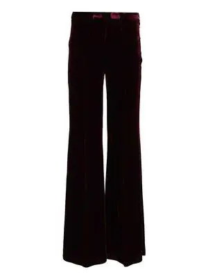 FORTE_FORTE Smooth Velvet Flared Trousers - Multicolor