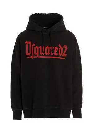 Dsquared2 Cotton Oversized Hoodie - Black