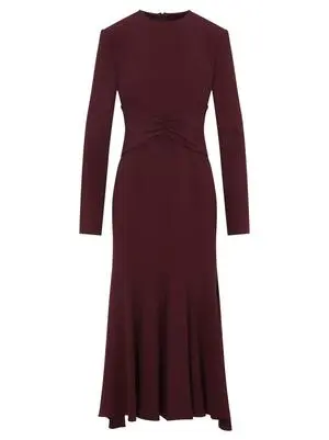 Alberta Ferretti Satin Midi Dress - Red