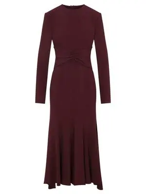 Alberta Ferretti Satin Midi Dress - Red