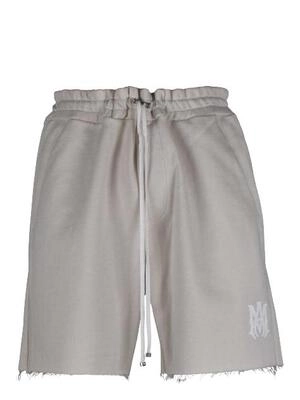 Amiri Cotton Shorts With Ma Logo - Cream