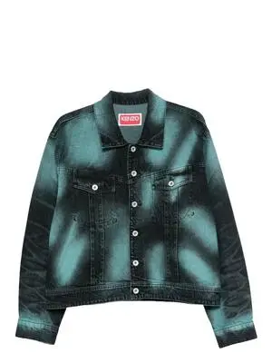 Kenzo Printed Denim Jacket - Green