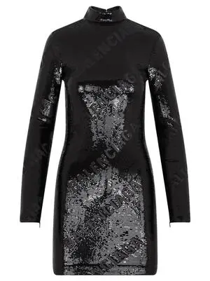 Balenciaga Turtleneck Dress - Black