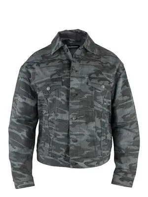 Balenciaga Balenciaga Camouflage Print Denim Jacket Gray