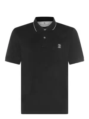 BRUNELLO CUCINELLI Brunello Cucinelli Black Polo Shirts Men